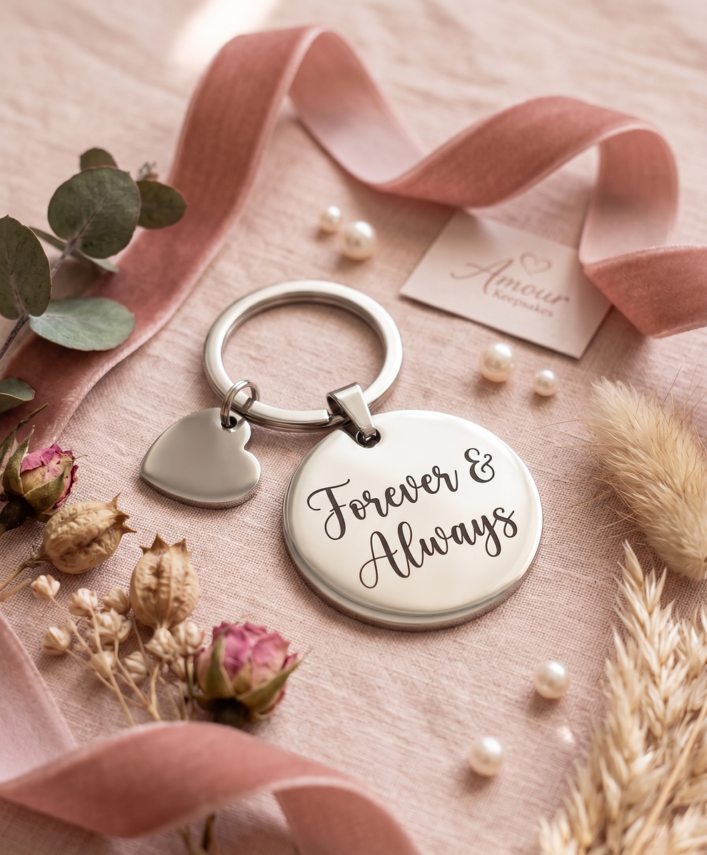 Personalised Round Metal Keychain | Custom Engraved Name Keyring ...